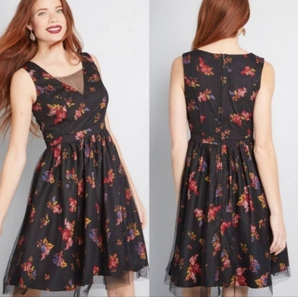 Modcloth | Dresses | Modcloth Delightful Sight Floral Aline Dress ...